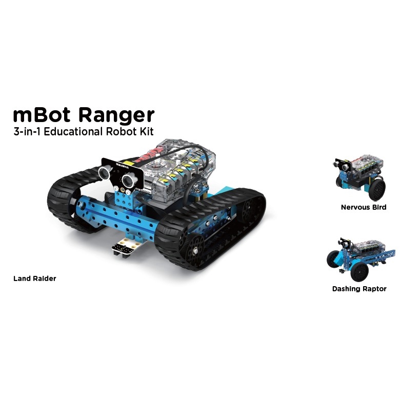 หุ่นยนต์ เขียนโปรแกรม ด้วย โทรศัพท์มือถือ MAKEBLOCK 3 IN 1 MBOT RANGER ROBOT KIT CODING ...
