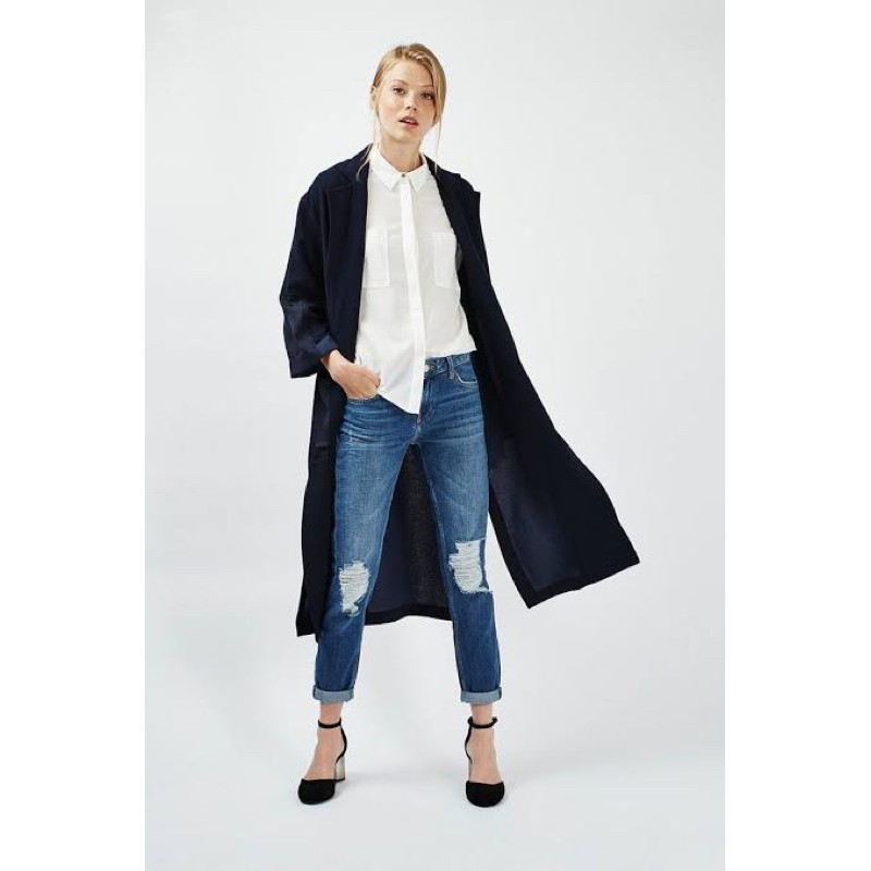 Topshop Dark Blue Ripped Lucas Jeans W26L30 ตัดป้ายลองในบ้านทีเดียวจ้า ...