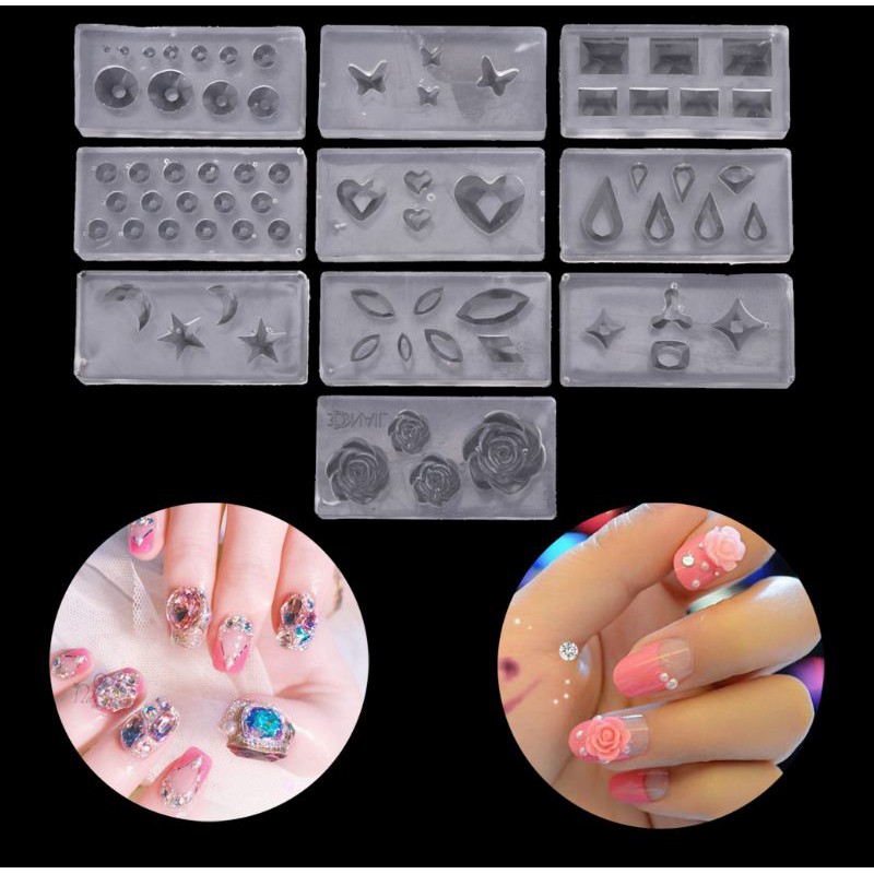 INF 10PcsSilicone Resin DIY Mold Handmade Jewelry Flower - infashion1 ...