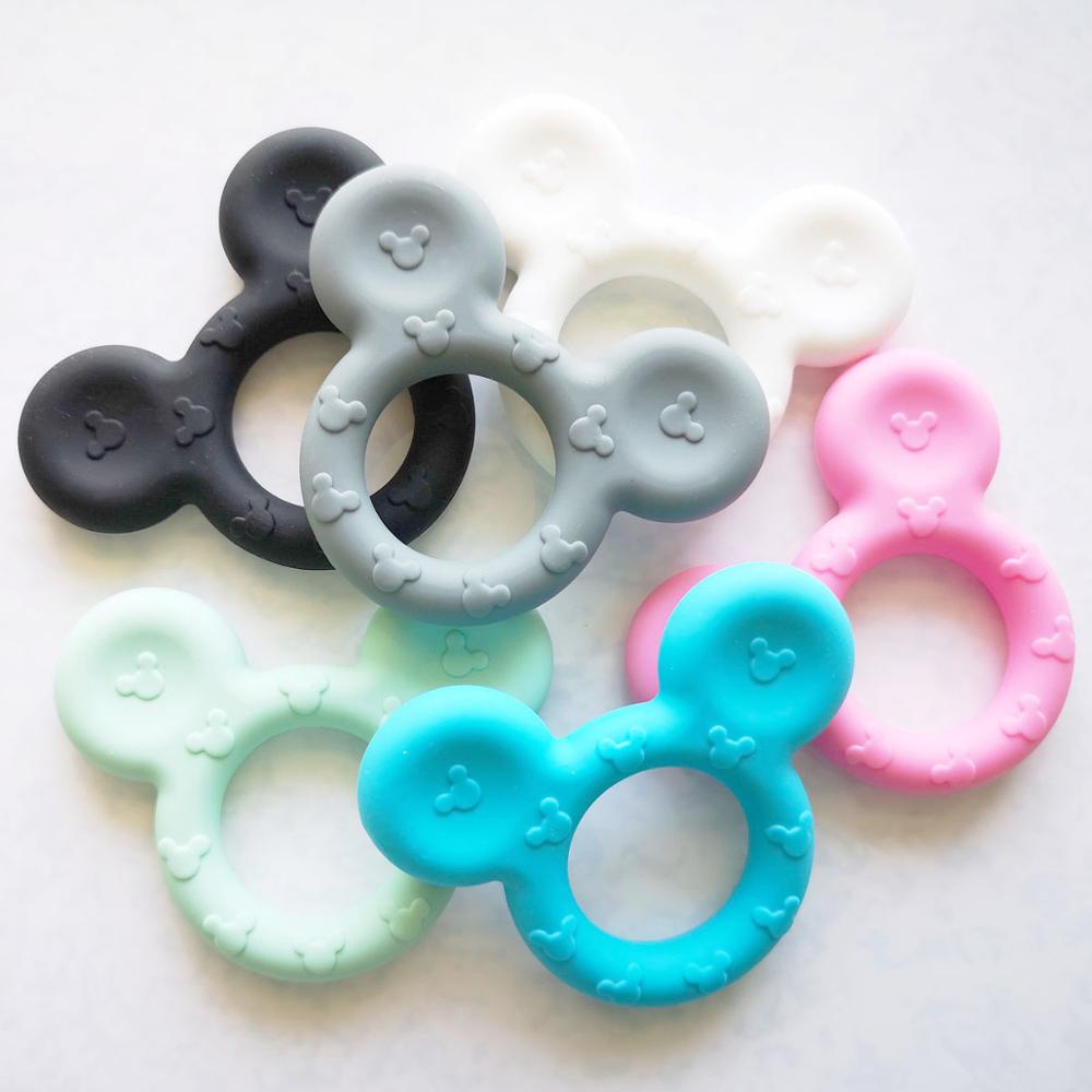 10cs Silicone Teether Cartoon Teething endant DIY acifier Necklace Chew Charms Baby Teething ...