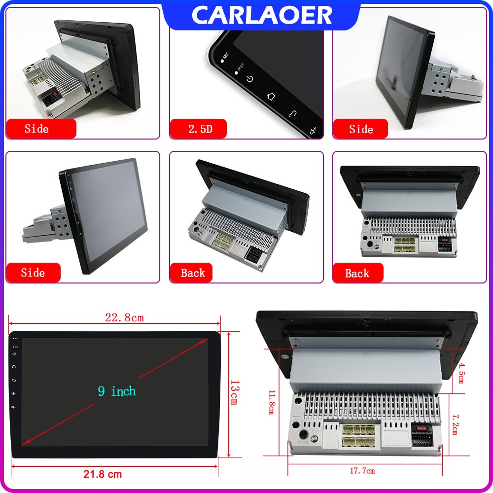 9 Inch 2 Din Android 9.0 Car Radio Multimedia Video Player Universal ...