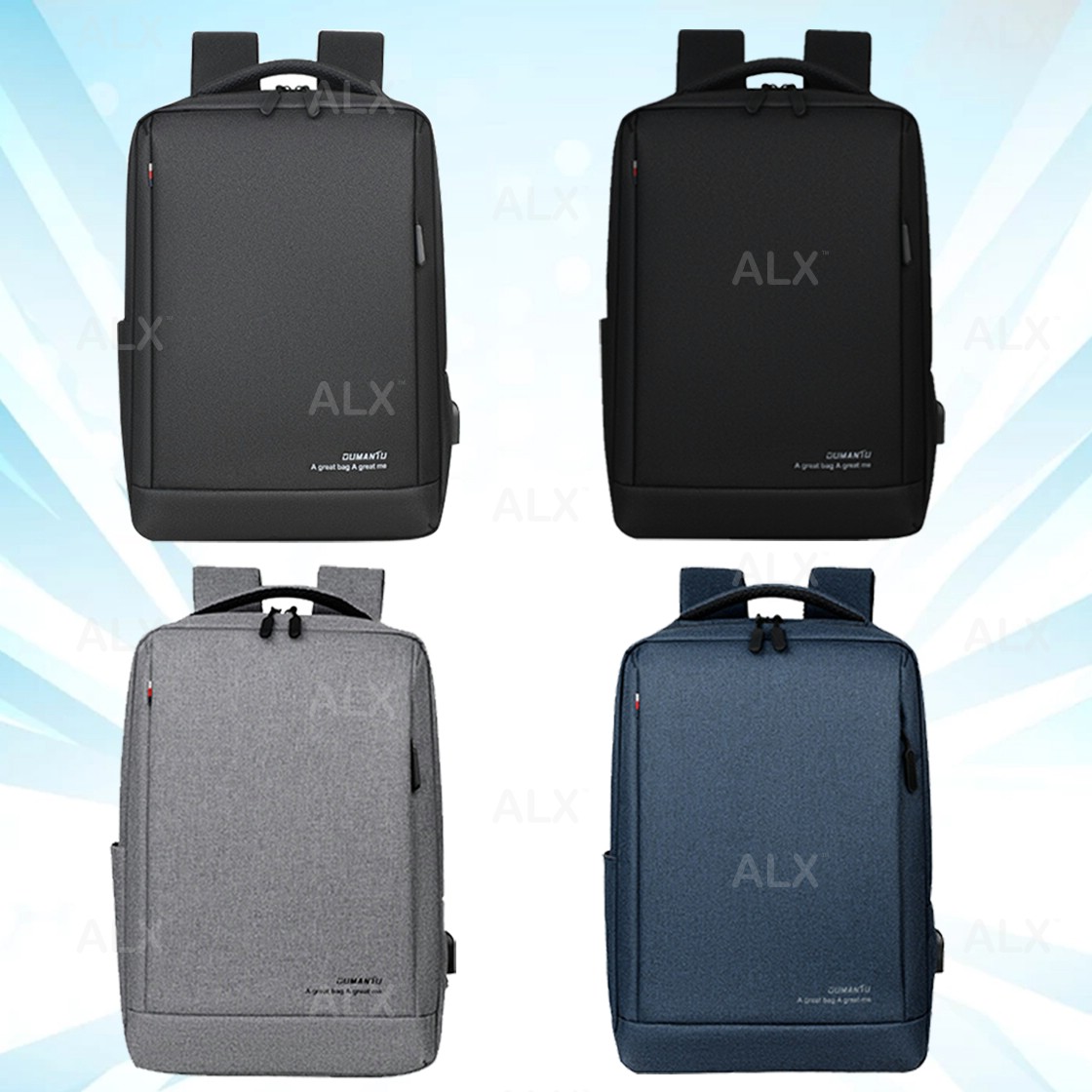 ALX (CLEAR STOCK) Travel Laptop Backpack College Office Bag Fits 15.6 ...