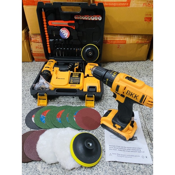 Bkk [รุ่นใหม่128V] สว่านแบต สว่านไร้สาย 3ระบบ 128V+ชุดแถมตามภาพ - pcs_tool - ThaiPick