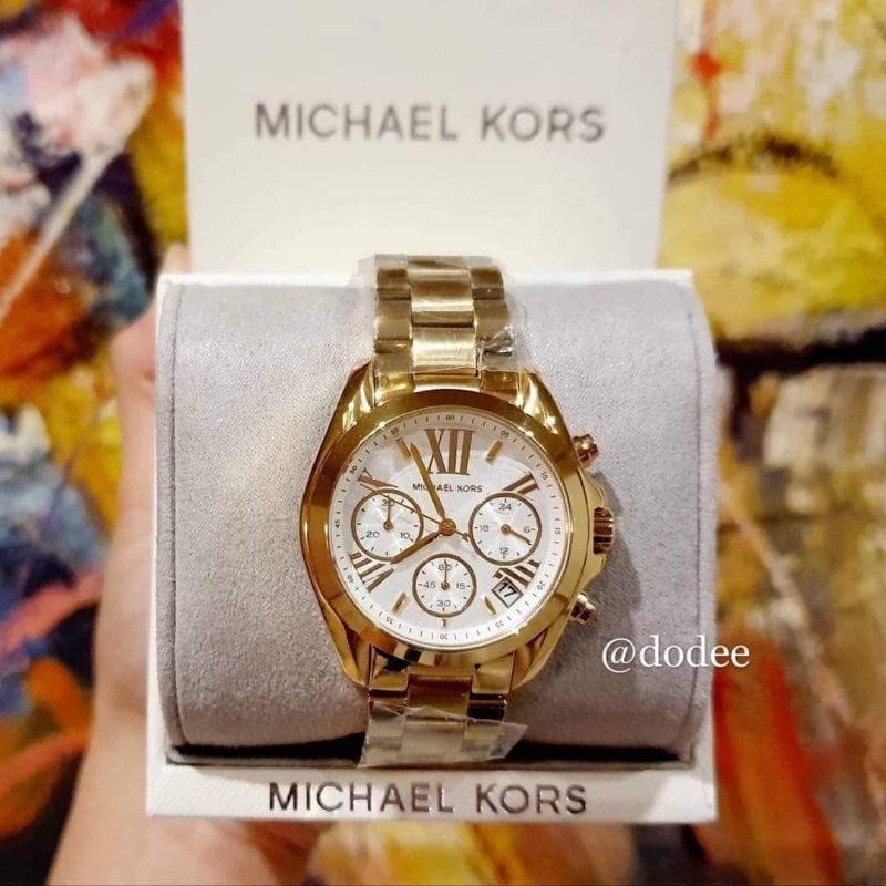 นาฬิกาข้อมือMichael Kors Mini Bradshaw Gold-Tone Chronograph Ladies ...
