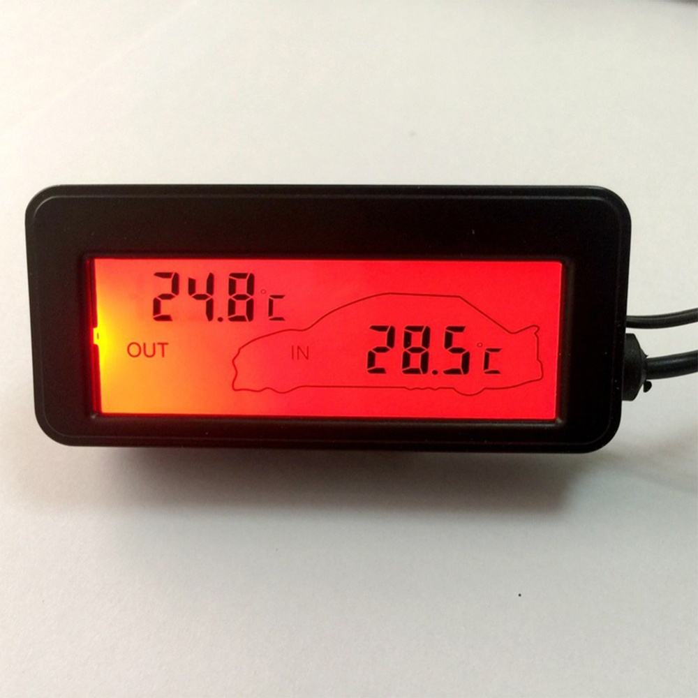12V Car LCD Digital Display-Thermometer Inside &Outside Temperature ...