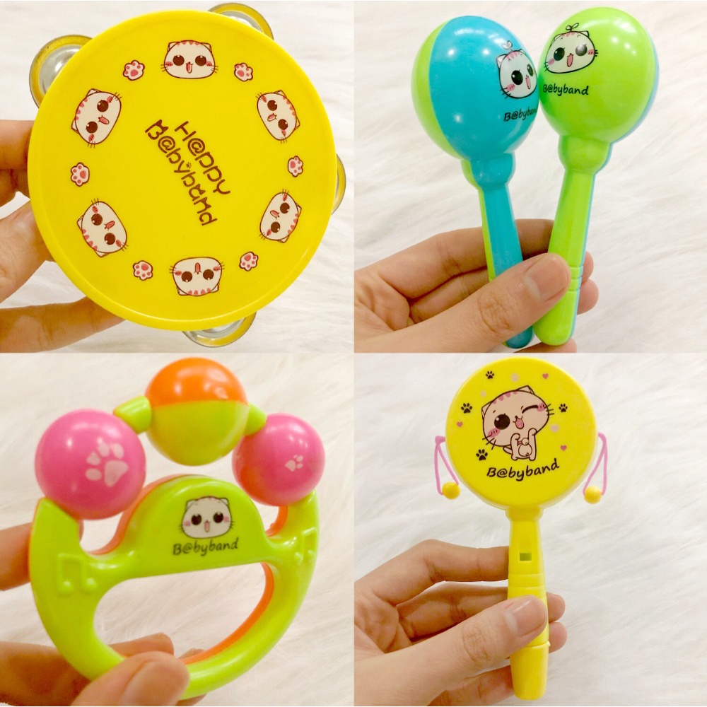Baby Rattle Toy Set of 5 Music Instrument for Child Kid Drum Maracas ...