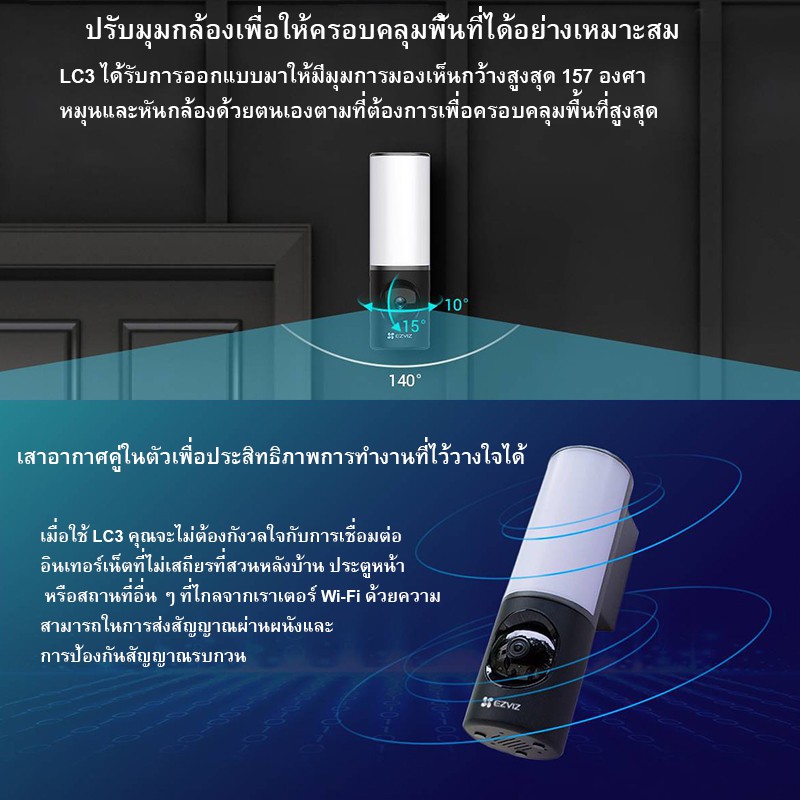 EZVIZ Smart Security Light Camera LC3 - neodigital - ThaiPick
