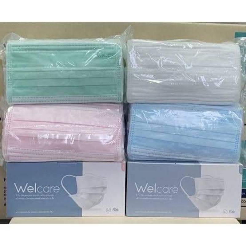 พร้อมส่ง หน้ากากทางการแพทย์ทั่วไป Welcare Level 1กรอง 3 ชั้นและ 3D ...
