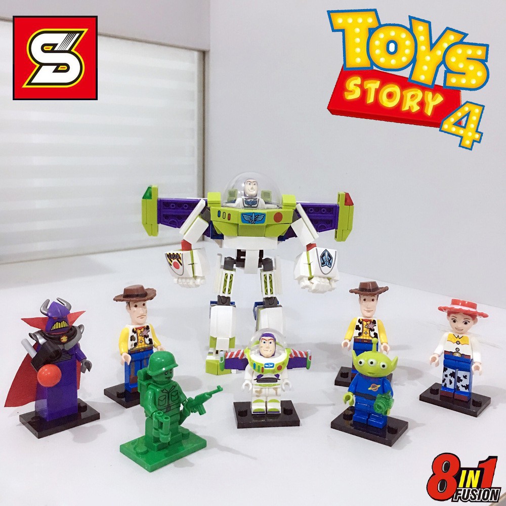 8 In 1 Toy Story Lego Compatible Buzz Lightyear Building Blocks Set ...