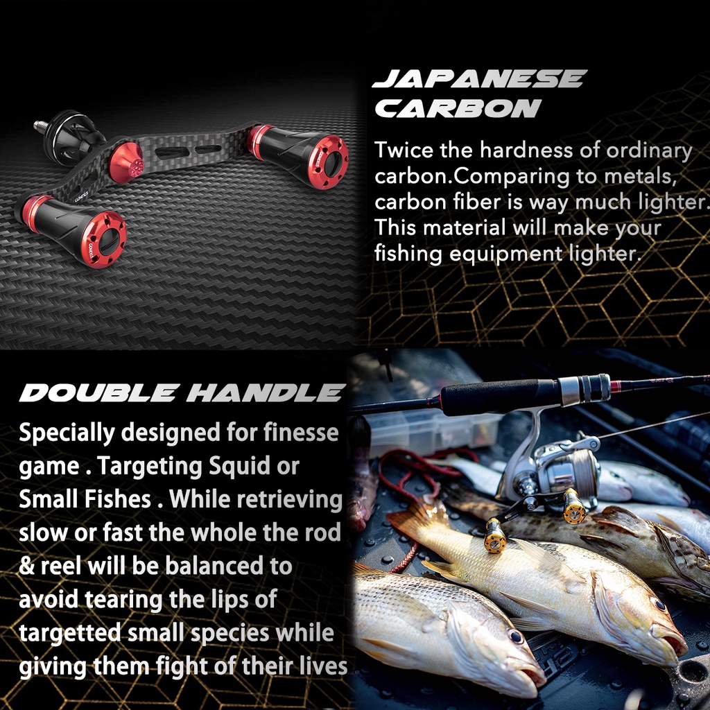 โกเม็กซัส(Gomexus)Finesse ตกปลา Carbon Double Handle แขนแต่ง สำหรับ ...