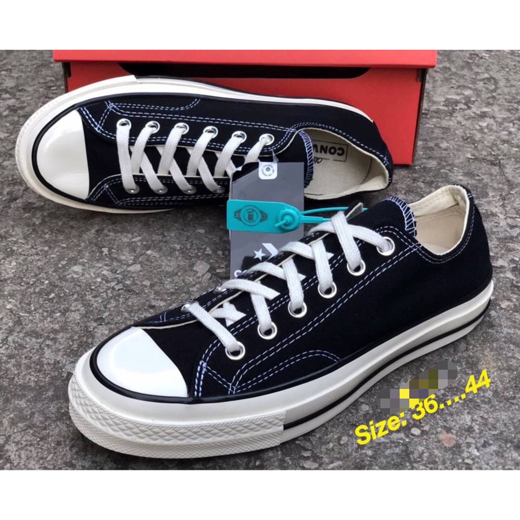 Converse Chuck Taylor All Star 70s Low สีดำข้อสั้น สินค้าพร้อมกล่องป้าย ...