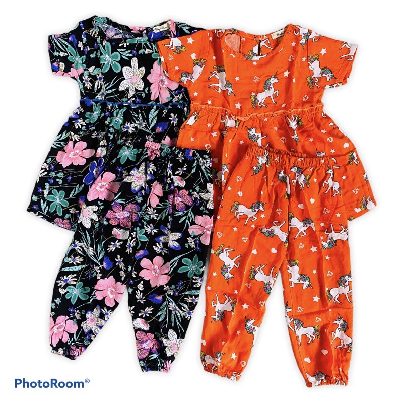 ชุดเสื้อผ้าฝ้าย RANIA One Set RAYON สําหรับเด็กอายุ 1-4 ปี ...