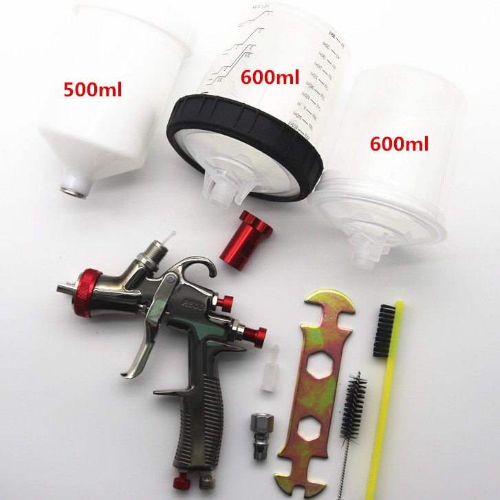 Spray Gun With 400CC PPS Tank Air Spray Gun With Paint Mixing Cup And ...