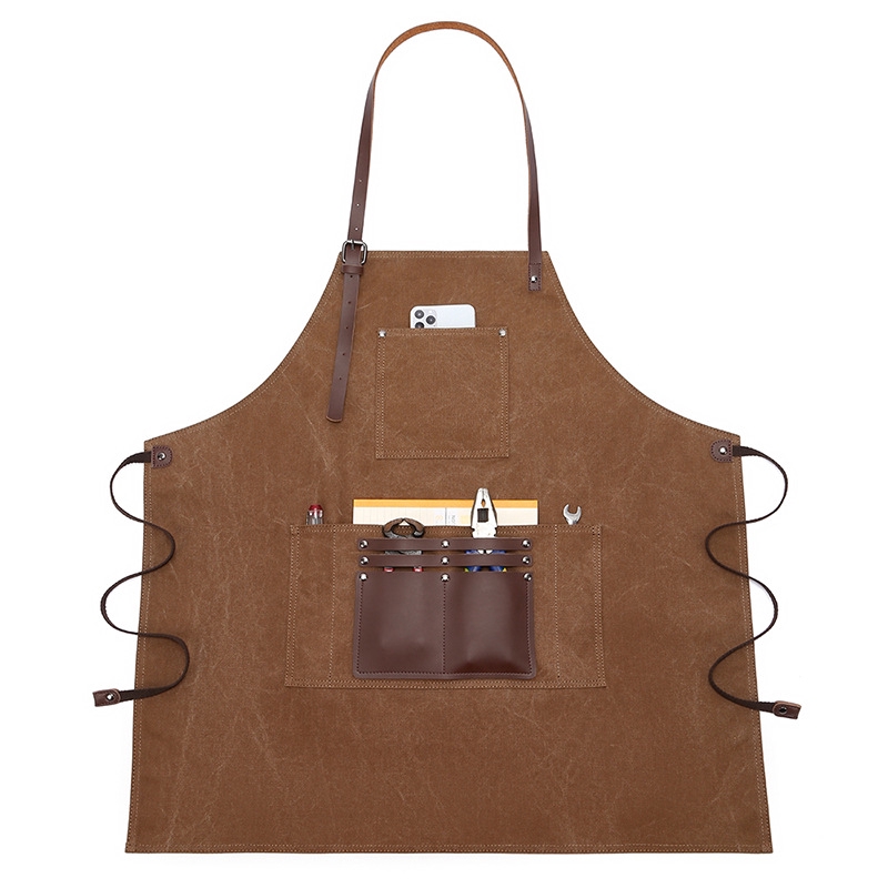 Unisex Canvas Work Apron Carpenter With 3 Tool Pocket For Workshop Kitchen Garden Pottery Craf 見事な