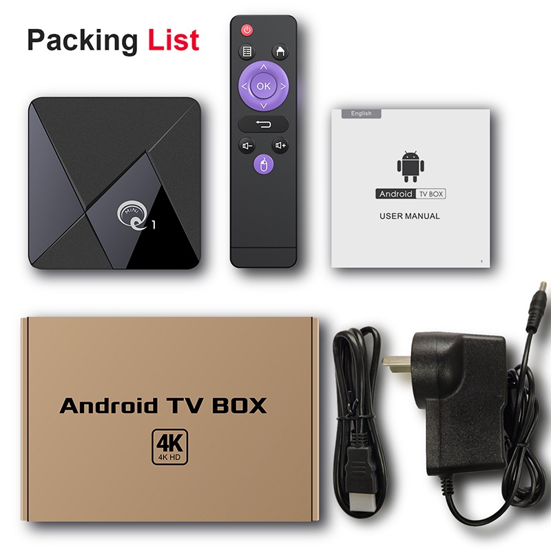 MINI Q1 Smart TV BOX Android 10.1 Youtube 4GB 64GB Rockchip RK3328 Quad Core 2.4GHz WIFI 4K ...