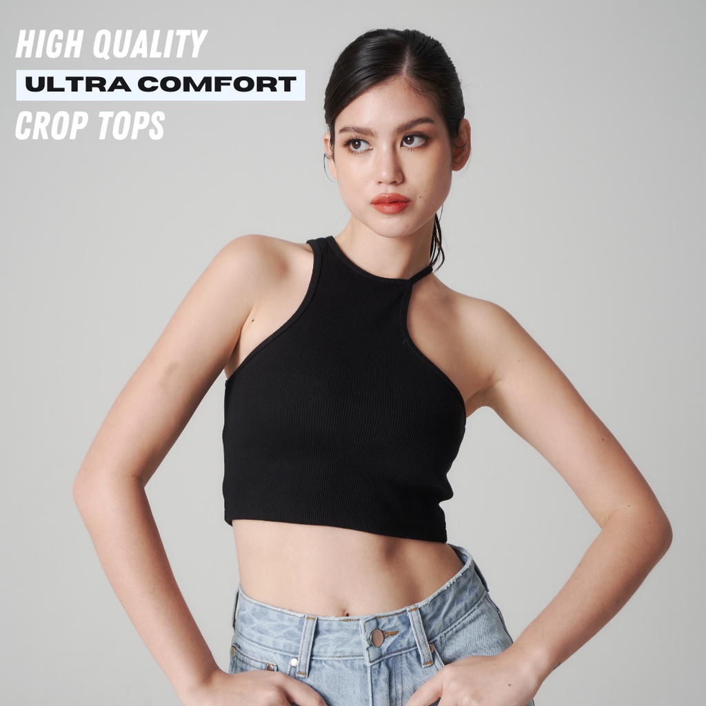 Ultra-Comfort Not Basic Crop-Top - Black (READY-TO-SHIP) | Shopee Thailand