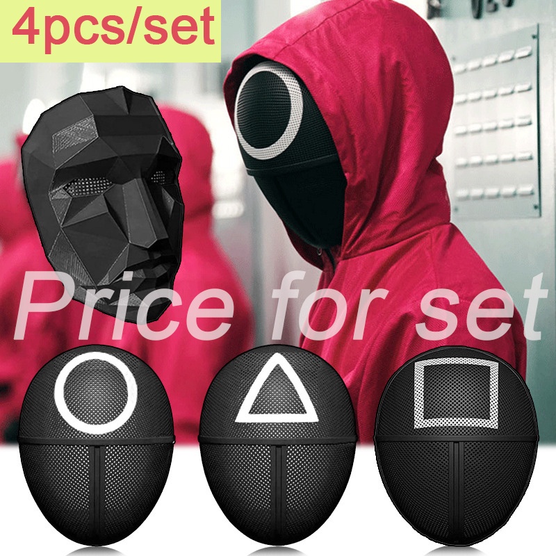 4pcs Cosplay Squid Game Mask Round Six Square Circle Triangle Plastic ...