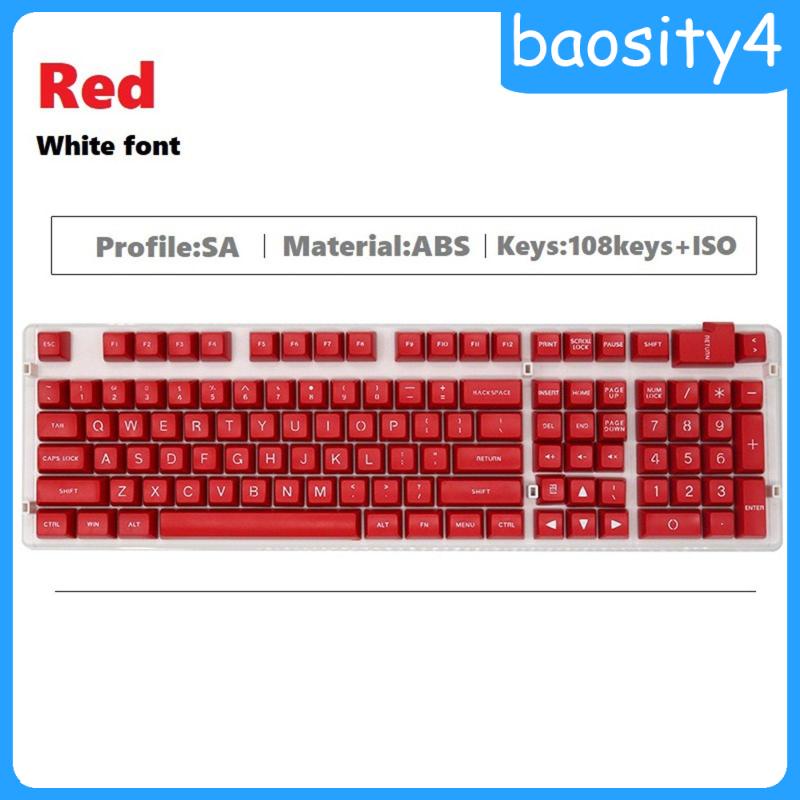 SA Profile 108 Keys Set Keycaps for Mechanical Keyboard White Red ...