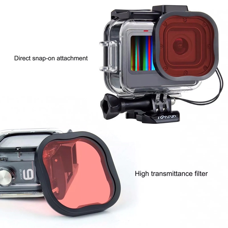 Filter Kit for GoPro Hero 11 10 9 8 Black Magnifier Red Magenta Pink ...