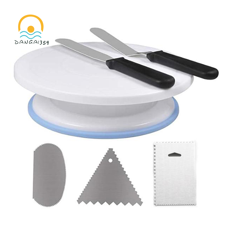 Cake Turntable Set,Cake Decorating Kits with Rotating Stand,2Pcs Icing ...