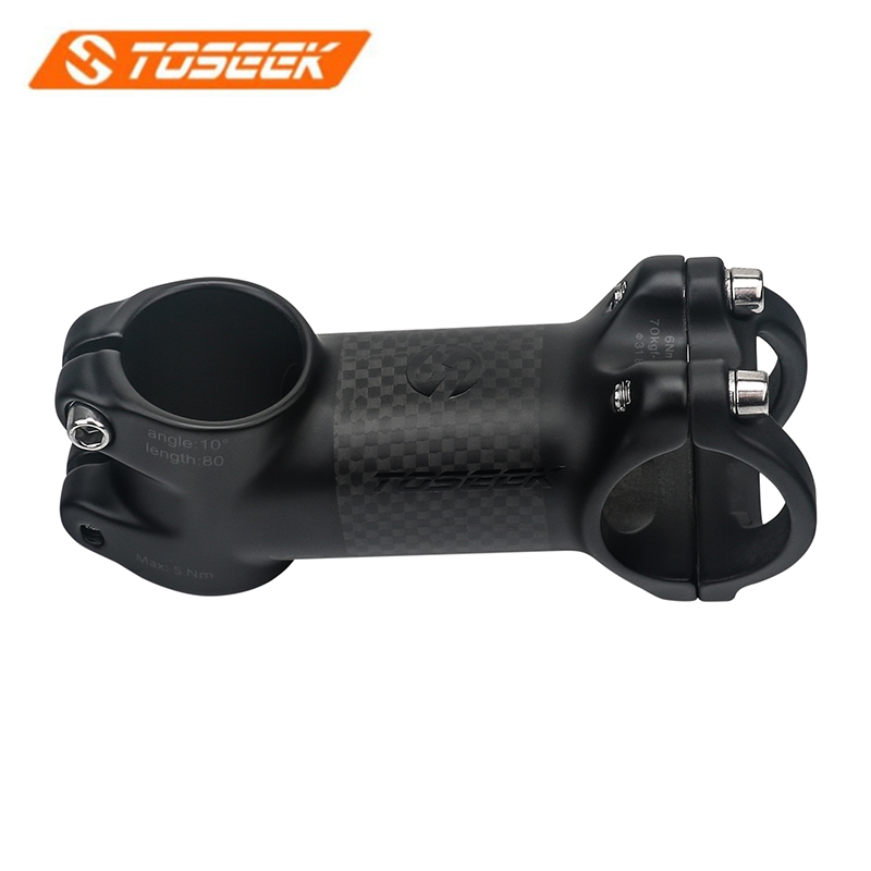 TOSEEK Bicycle Carbon Stem MTB Stem 10/17/25/35 Degree Ultralight Road Bike Handlebar Stem Bike ...