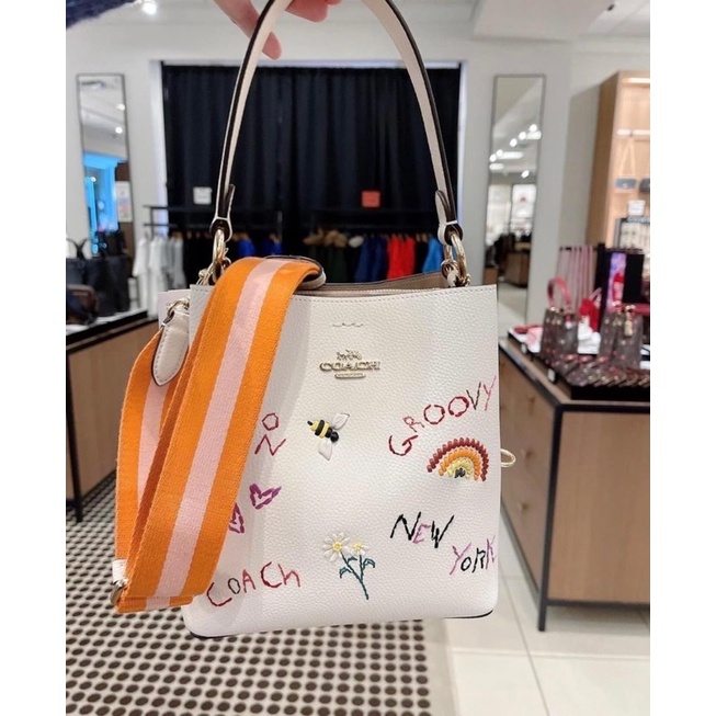 Coach Outlet Small Town Bucket Bag With Diary Embroidery ...