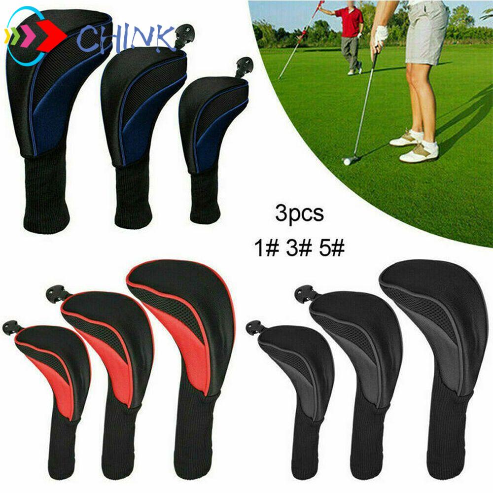 HanProspree,BLACK WHITE Premium Rivets Golf HeadCovers Driver Fairway ...