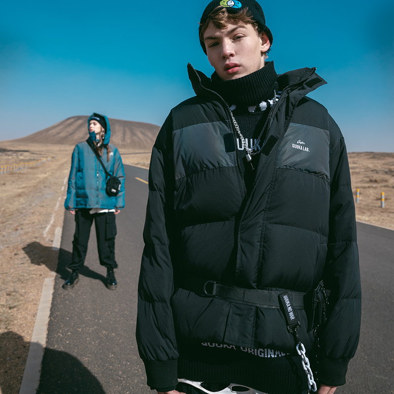 GUUKAแบรนด์น้ำฟังก์ชั่นสีดำกระเป๋าเล็กชายและหญิงกับฮิปฮอปวิ่งกีฬา ...