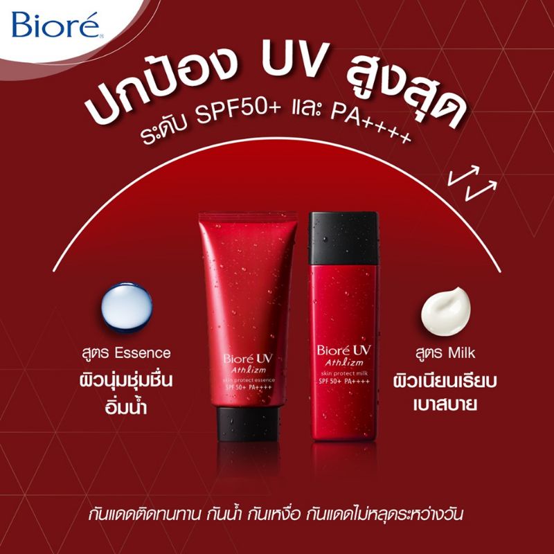 NewBiore UV Athlizm Skin Protect Milk 65g. Essence 70g - tn.cutie - ThaiPick