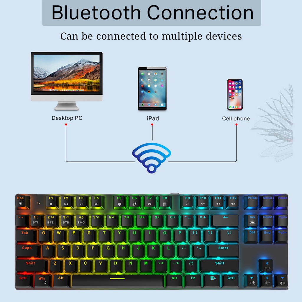 Gaming Mechanical Bluetooth Keyboard Wireless keyboard with Bluetooth2 ...