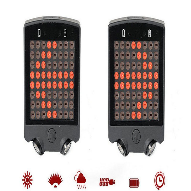 Remote Control Bike Light Direction Indicator Rear Light USB ...
