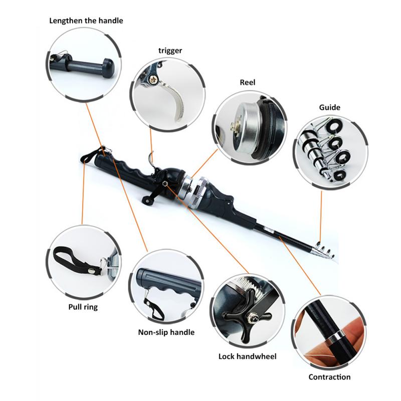 Outdoor Stream Portable Pocket Telescopic Mini Fishing Rod Fiberglass ...