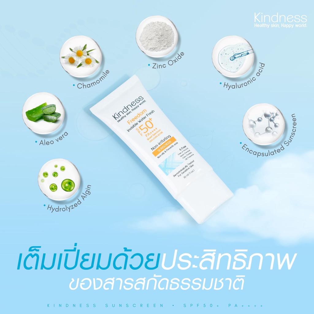 จับคู่ 2 ชิ้น กันแดดสูตรน้ำ Kindness Freedom เบาสบายดุจน้ำ Invincible ...