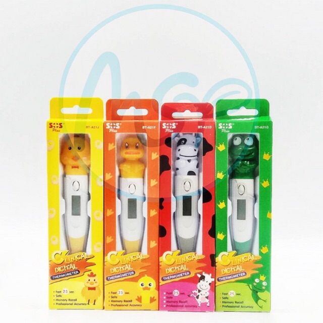 ปรอทดิจิตอลวัดไข้ ลายการ์ตูน SOS Plus Clinical Digital Thermometer ...