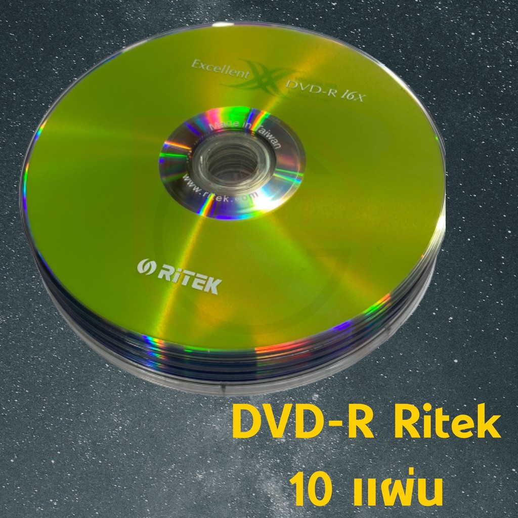 แผ่น Ritek DVD-R 16x 120 min/4.7 GB DVD-R 10 แผ่น | Shopee Thailand