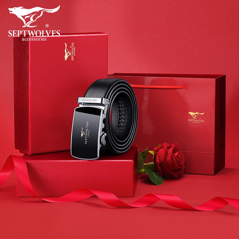 Septwolves เข็มขัดผู้ชายของแท้หนังคุณภาพสูงเข็มขัด cowhide กางเกงเข็ม ...