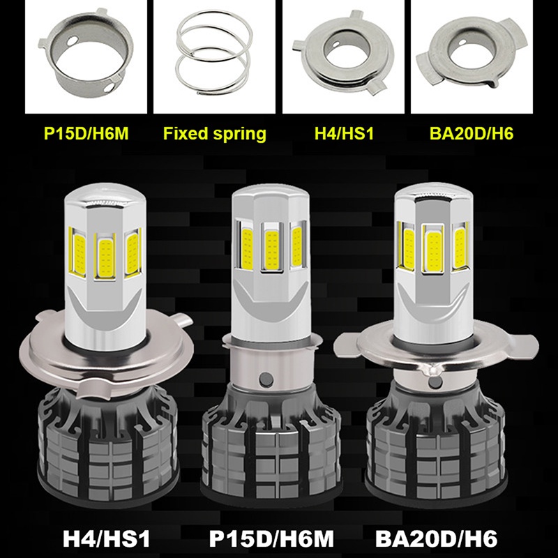 Local StockEURS New Motorcycle LED H6 H4 Headlight Bulb H4 HS1 BA20D P15D H6M 6000LM 60W For ...