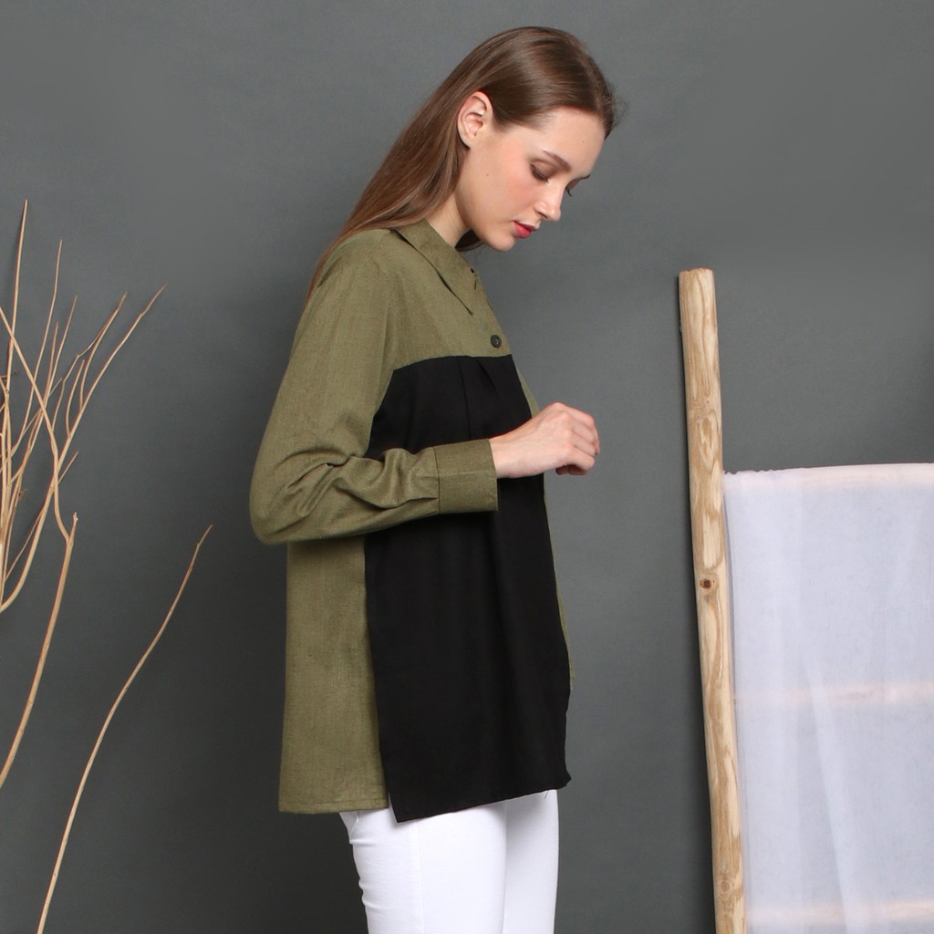เสื้อเชิ้ต Blusha Bergenia สําหรับสตรี - batik_dirga.th - ThaiPick