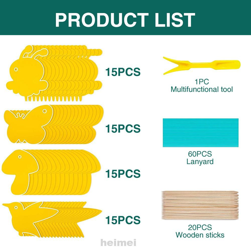 สติ๊กเกอร์กระถางต้นไม้สีเหลืองกันยุงแมลงกันน้ําแบบพกพา 60 ชิ้น ชุด ...