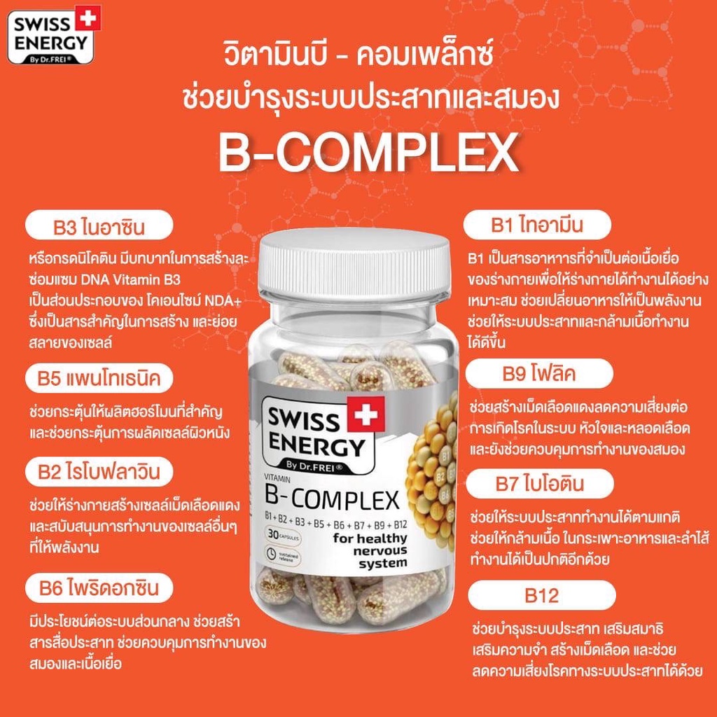ฟรี MG 1 หลอด Swiss Energy B complex Sustained Release Capsule 2 กล่อง ...