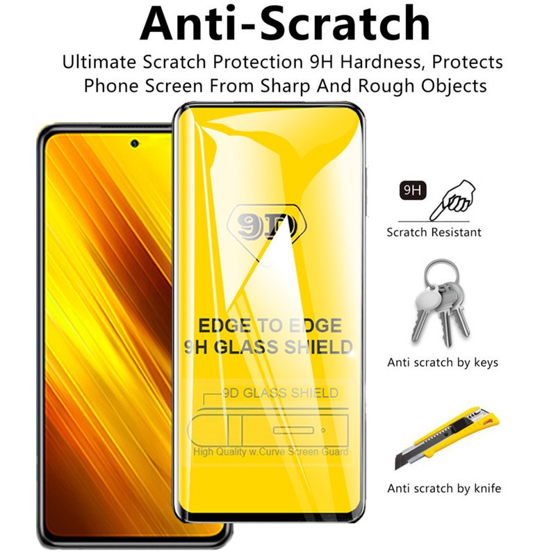 Xiaomi POCO X3 NFC Full Cover Tempered Glass Screen Protector Film 9H ...