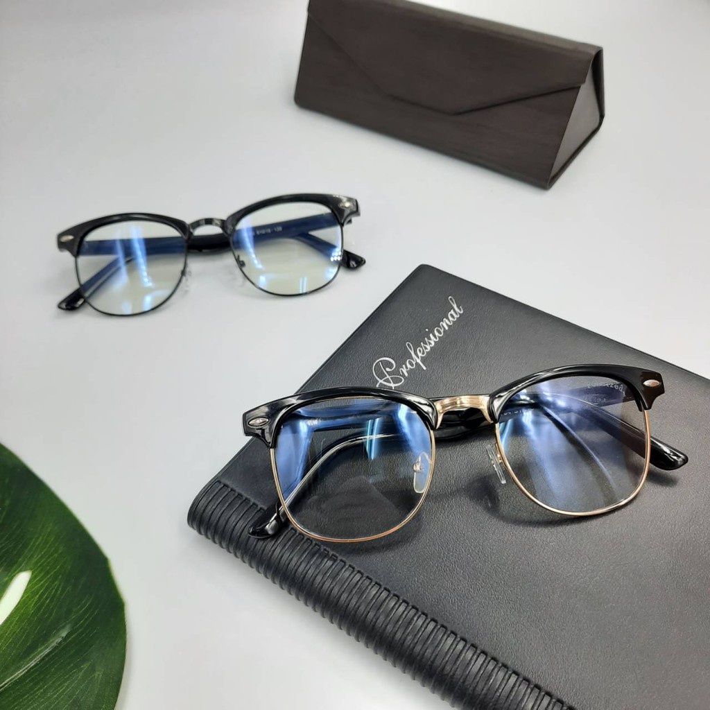 2 ชิ้นส่ง แว่นตาเลนส์บลูบล็อกออโต้ ทรง Clubmaster รุ่น 754AB - jqls23wtq_ - ThaiPick