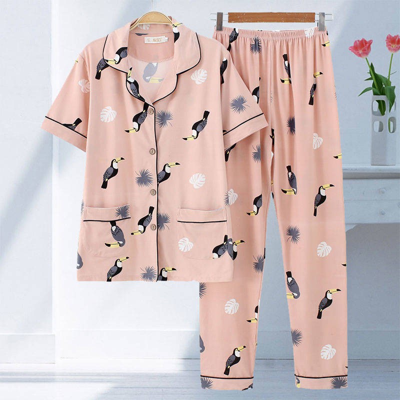 ชุดนอน ชุดนอนด้าย 80 250jin Pajamas Women Spring Autumn And Winter