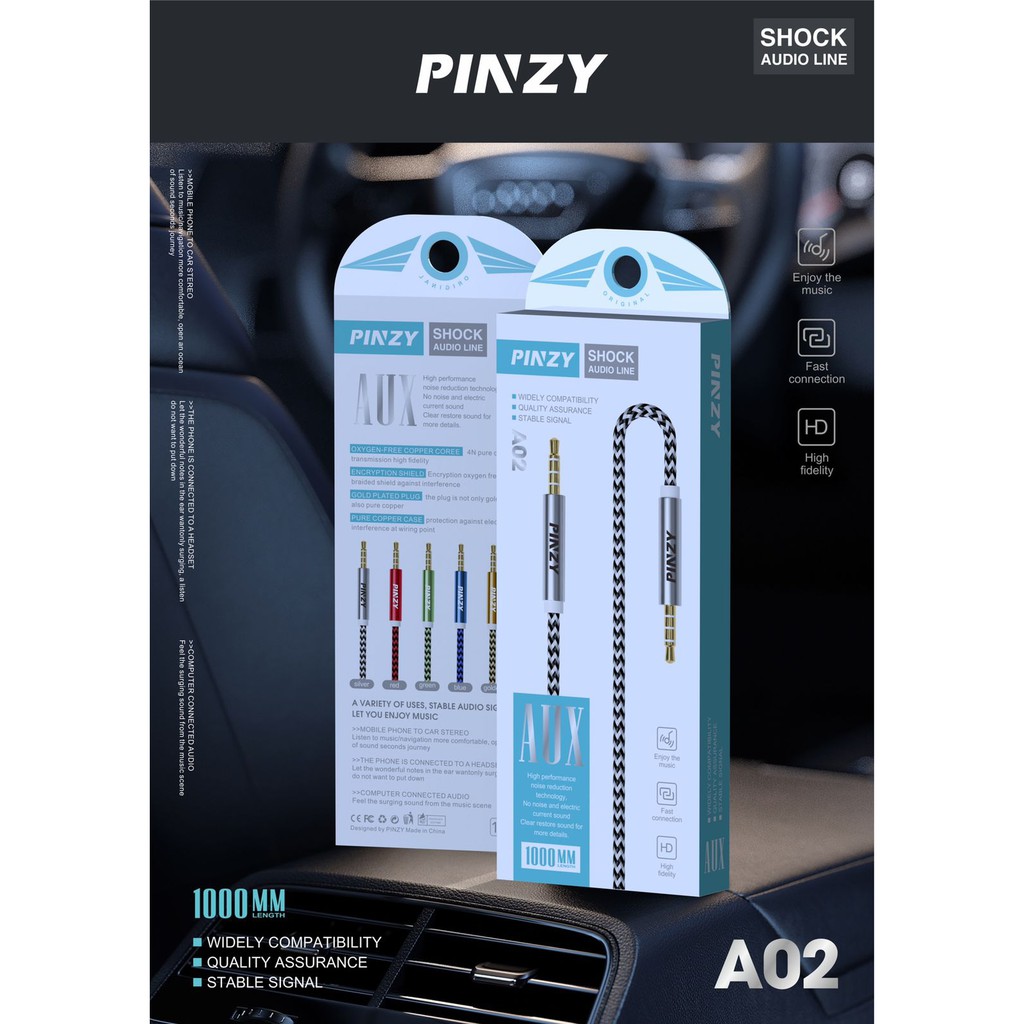 Pinzy A02 สายเคเบิ้ลเสียง 3.5 มม. - ตัวผู้ เป็นตัวผู้ PINZY A02 - pinzy ...