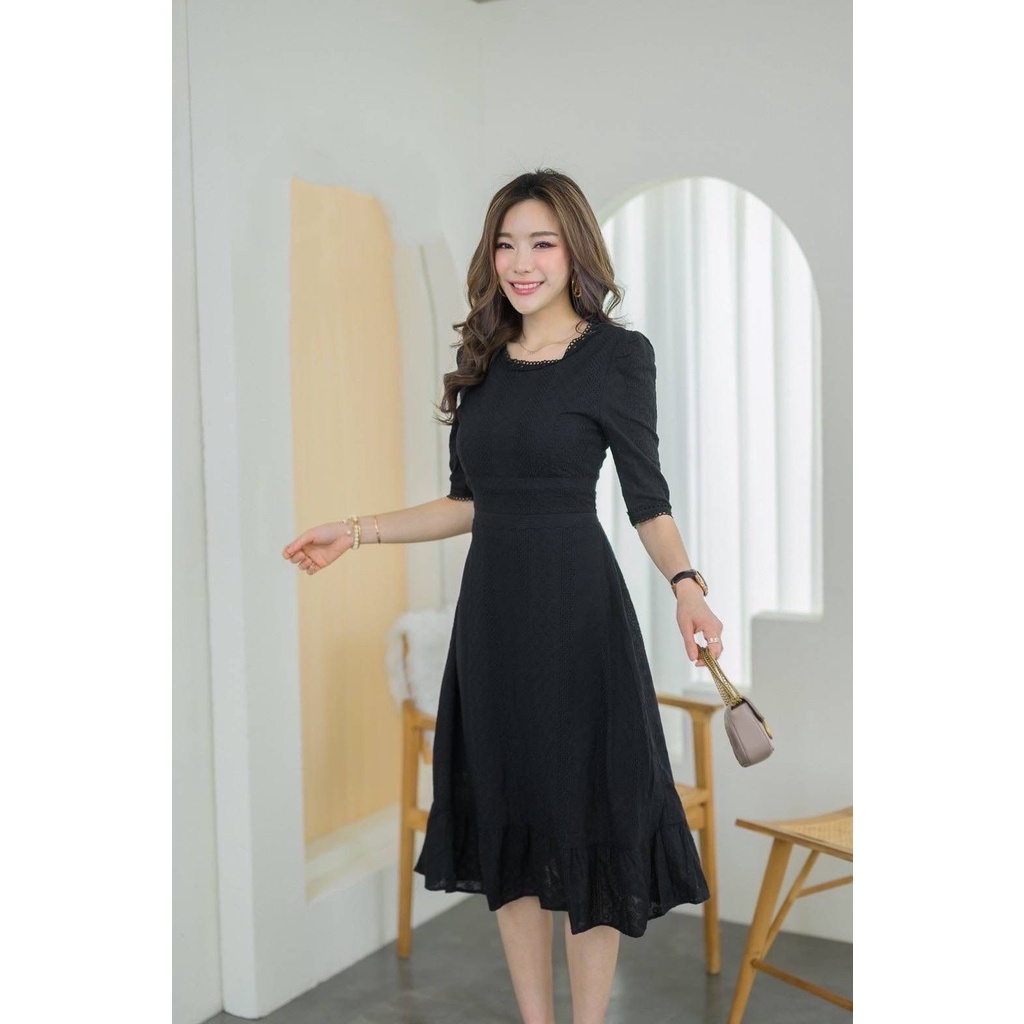 พร้อมส่ง S-6XL เดรสลูกไม้ ฉลุ มี5สี ชุดทำบุญ เดรสสาวอวบ ชุดไปวัด ชุดงานหมั้น ชุดถ่ายพรี ชุด ...