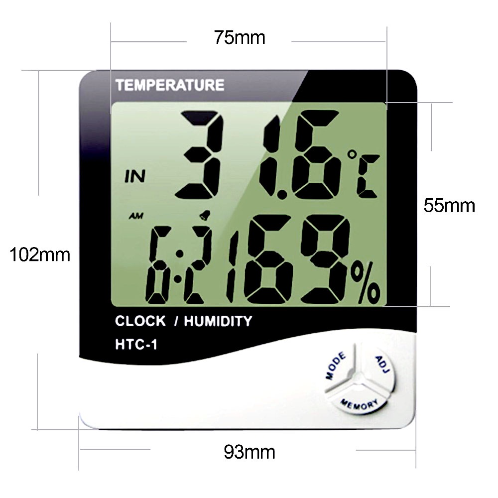 体温枪LCD Electronic Digital Temerature Sensor Humidity Meter Backlight ...