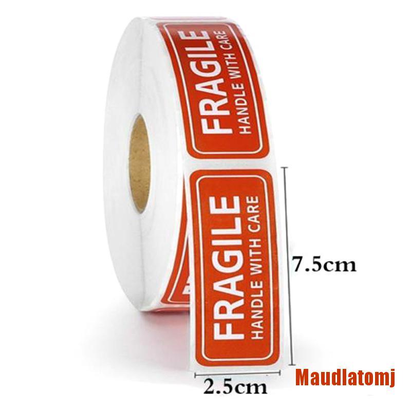 Maumj สติ๊กเกอร์ติดมือจับ Fragile Fragile 500ชิ้น/ม้วนพร้อมฉลากเตือน ...