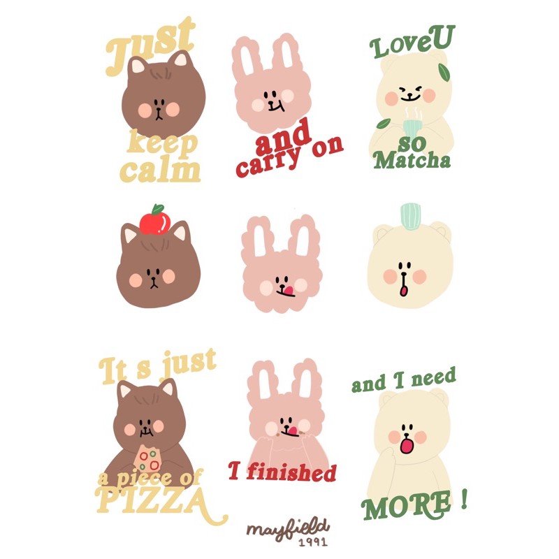 sticker ani cute word | Shopee Thailand