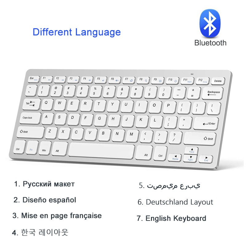 Wireless Keyboard Bluetooth 3.0 Korean Keyboard Arabic For IOS Andriod ...