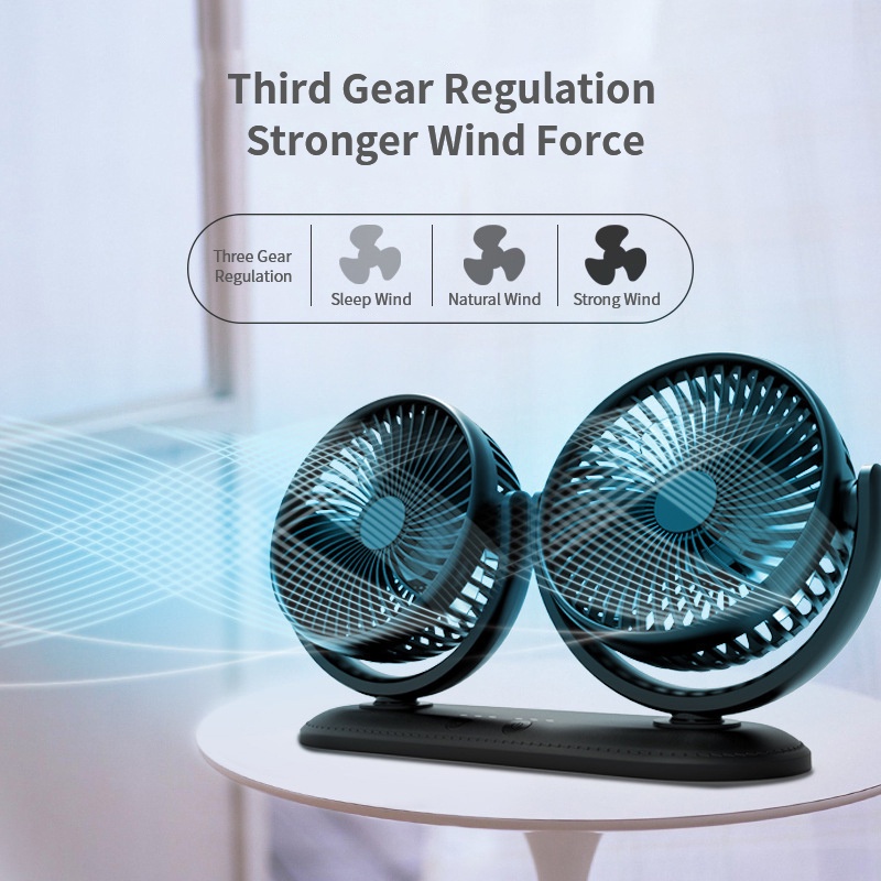 Car USB Fan Double Head Electric Fan for Car Standing Fan 5V USB Fan ...